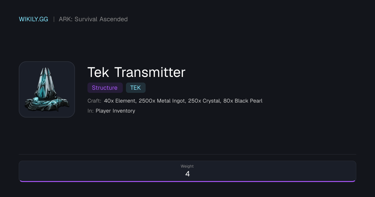 Tek Transmitter - ARK: Survival Ascended