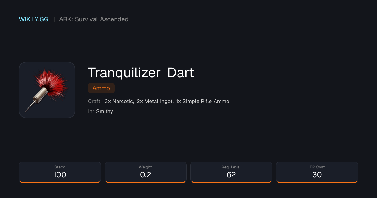 Tranquilizer Dart - ARK: Survival Ascended