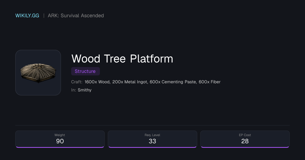 Wood Tree Platform - ARK: Survival Ascended