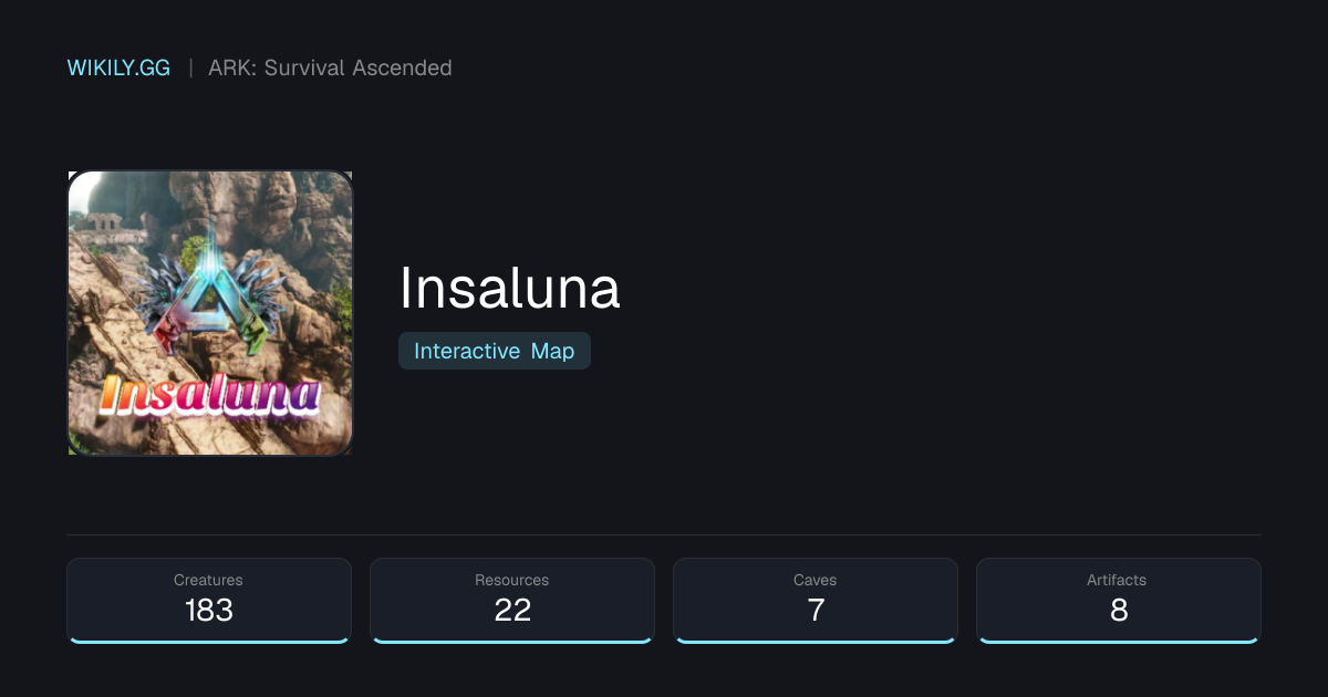 Insaluna Resource Map - Spawns & Caves - ARK: Survival Ascended