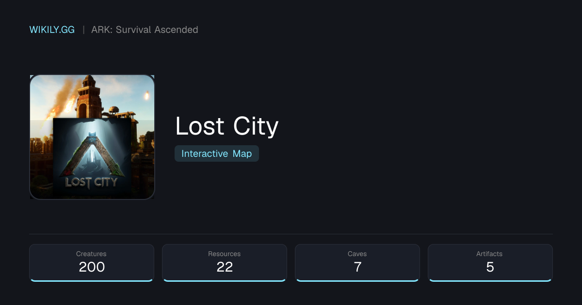 Lost City Resource Map - Spawns & Caves - ARK: Survival Ascended
