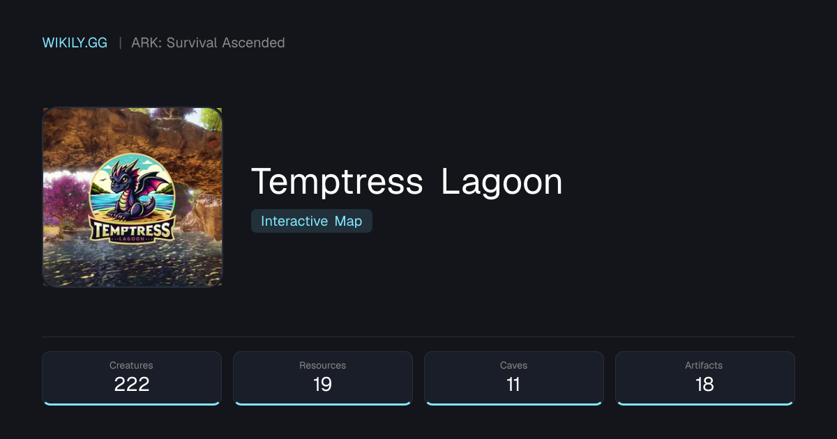 Temptress Lagoon Resource Map - Spawns & Caves - ARK: Survival Ascended