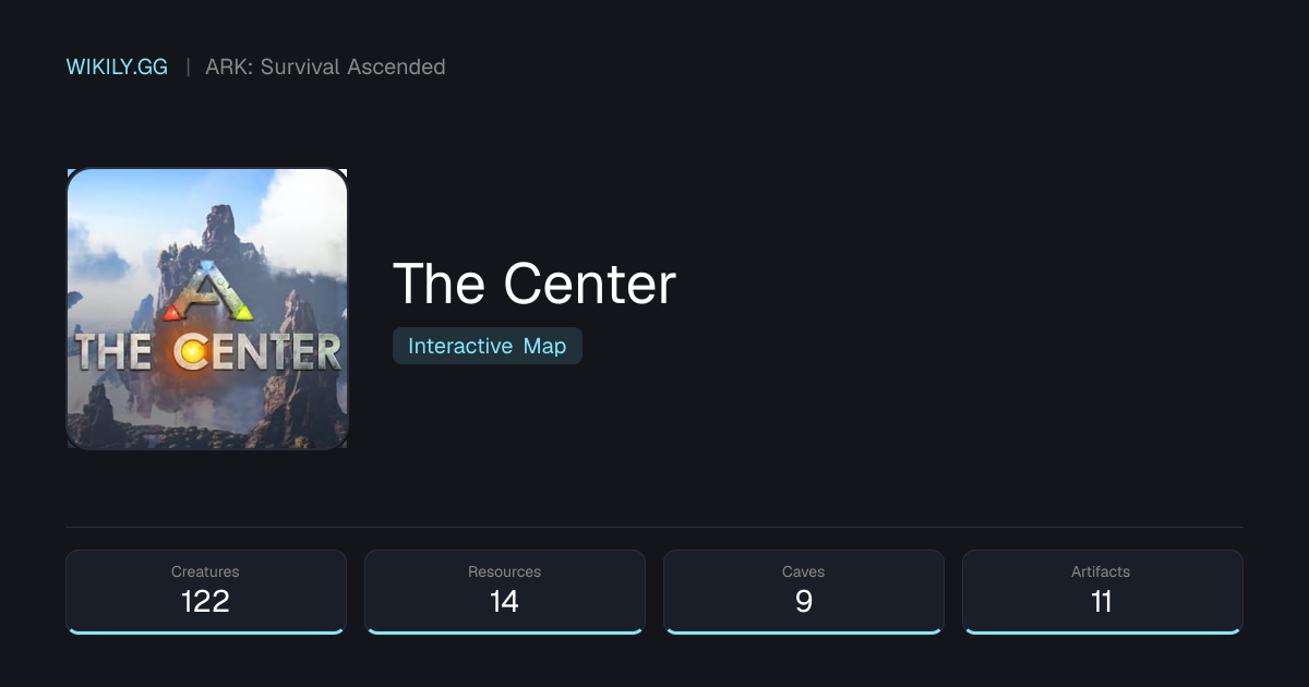 The Center Resource Map - Spawns & Caves - ARK: Survival Ascended