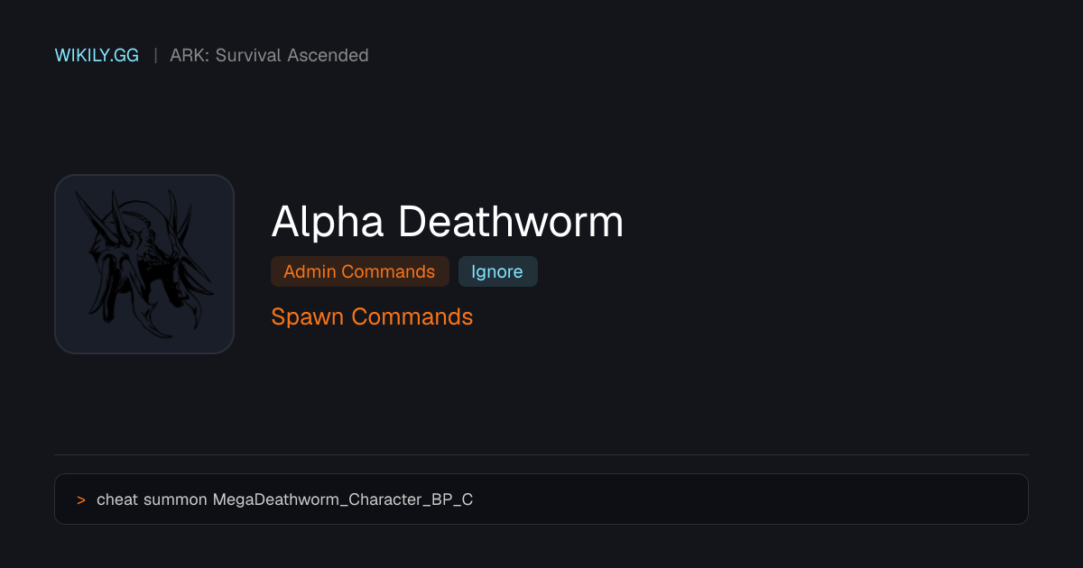 Comandos de spawn de Alpha Deathworm - ARK: Survival Ascended