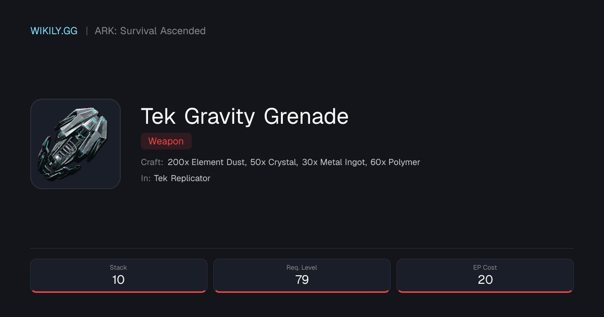 Tek Gravity Grenade - ARK: Survival Ascended