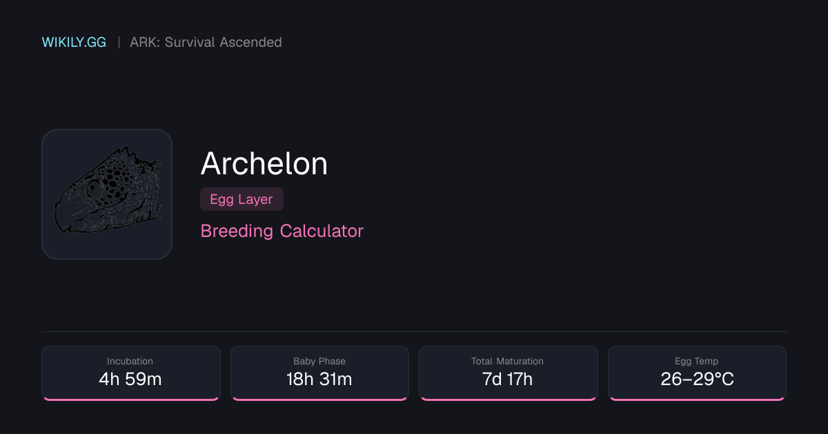Calculateur de reproduction du Archélon - ARK: Survival Ascended