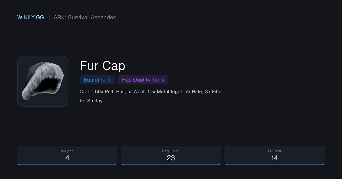 Capuche en fourrure - ARK: Survival Ascended