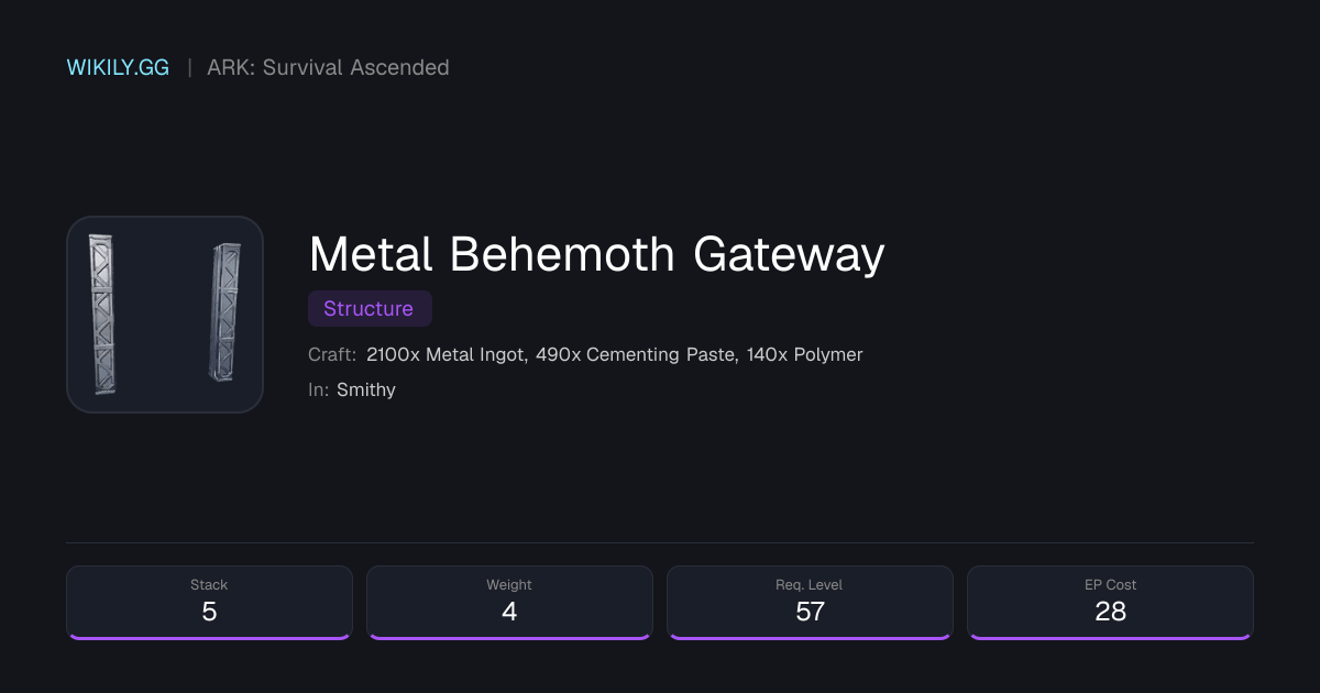 Metal Behemoth Gateway - ARK: Survival Ascended
