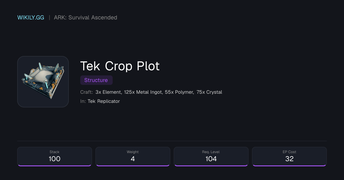 Tek Crop Plot - ARK: Survival Ascended