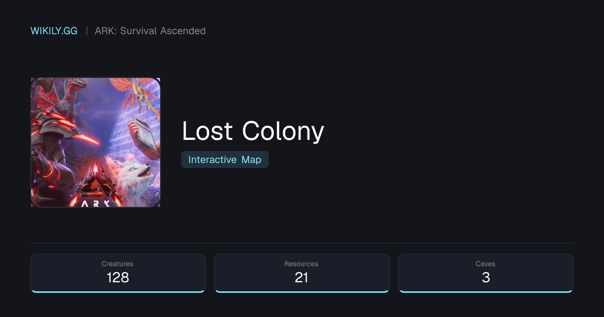 Lost Colony リソースマップ - スポーンと洞窟 - ARK: Survival Ascended