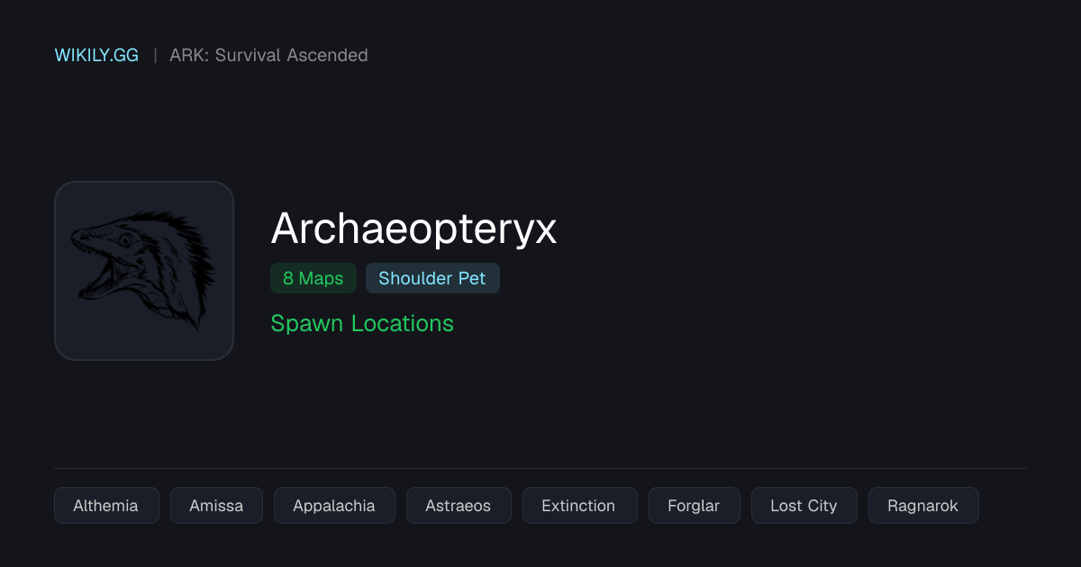 Locais de Spawn do Archaeopteryx - ARK: Survival Ascended