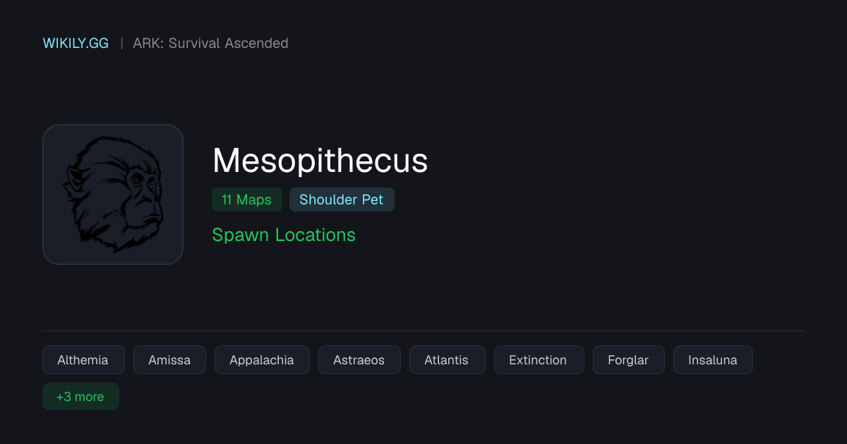 Locais de Spawn do Mesopithecus - ARK: Survival Ascended