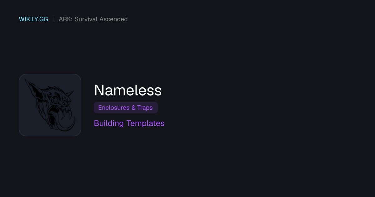 Modelos de Construção para Nameless - ARK: Survival Ascended