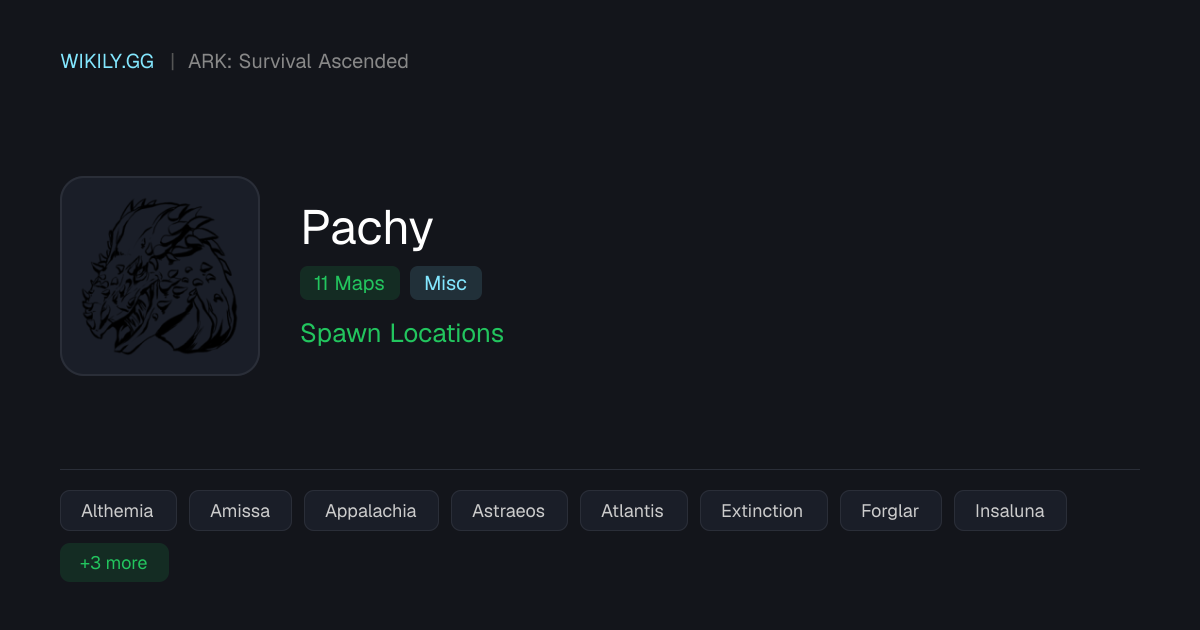 Locais de Spawn do Pachy - ARK: Survival Ascended