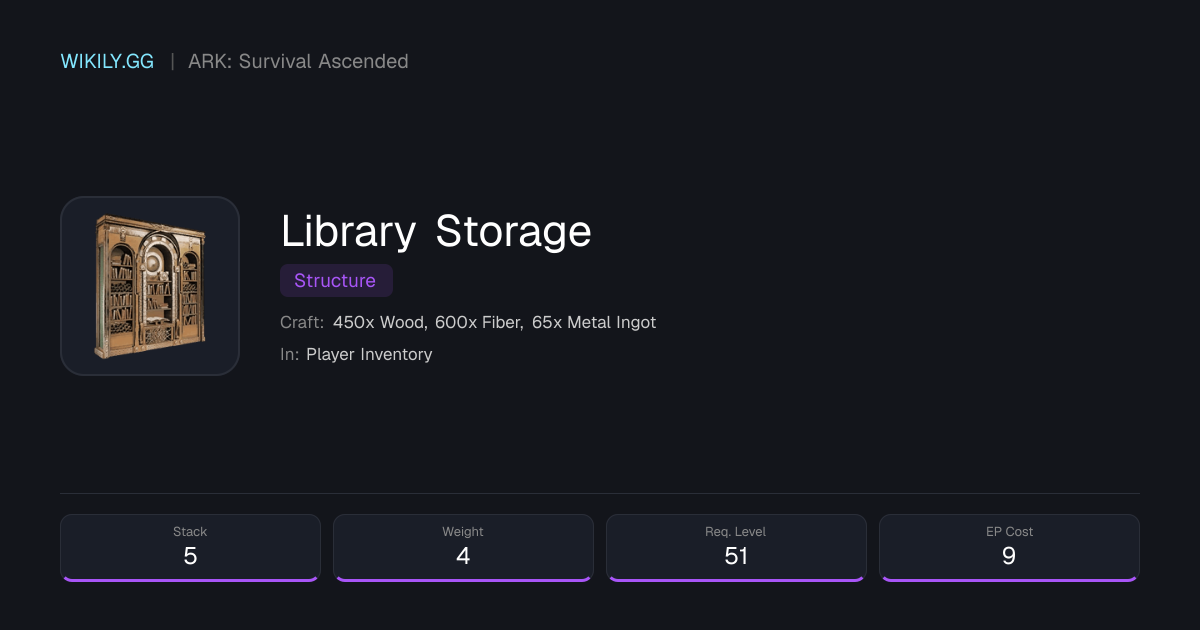 Library Storage - ARK: Survival Ascended