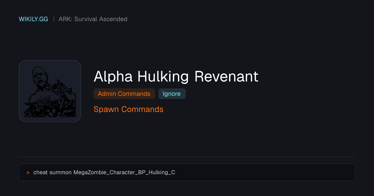 Alfa Dev Hortlak Yaratma Komutları - ARK: Survival Ascended