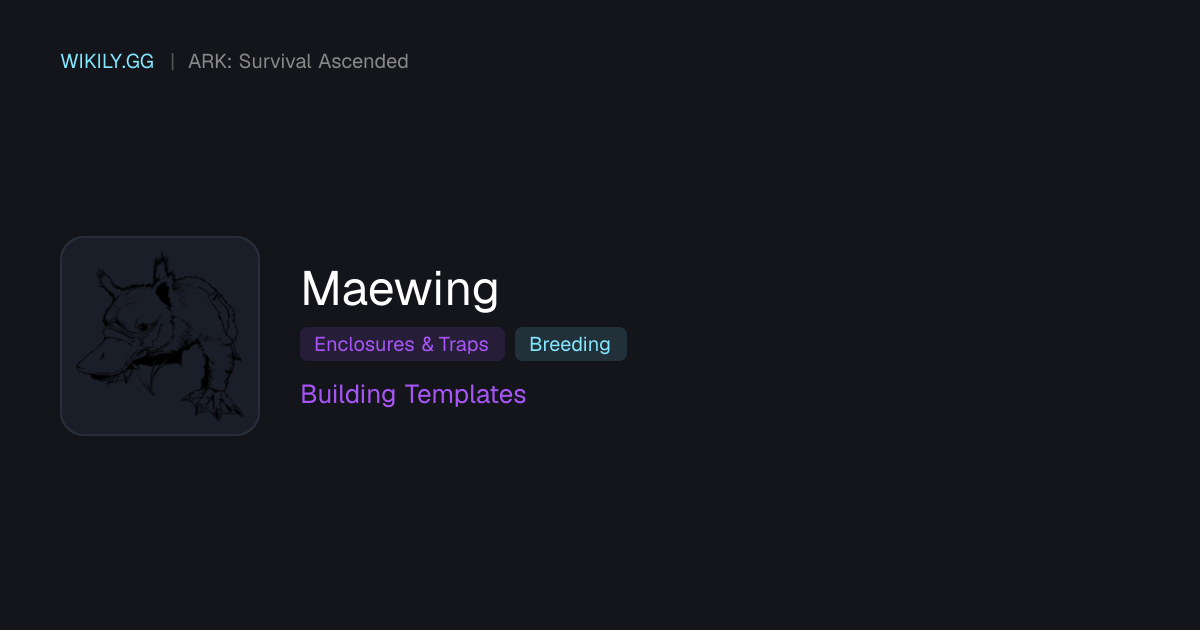 Maewing Yapı Taslakları - ARK: Survival Ascended