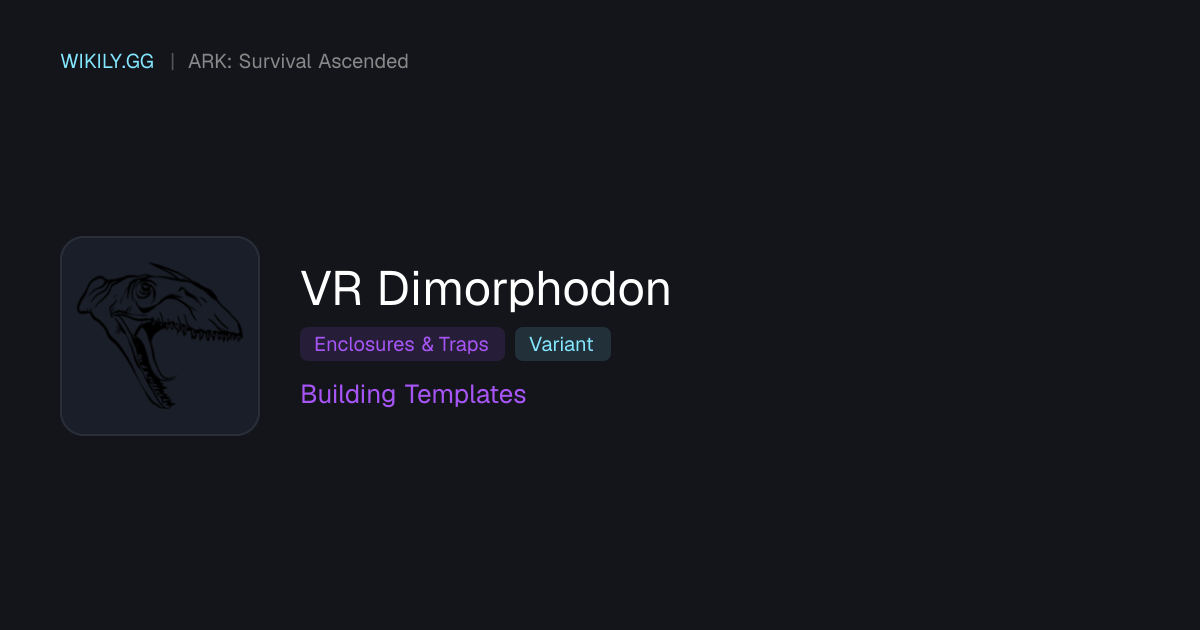 VR Dimorphodon Yapı Taslakları - ARK: Survival Ascended