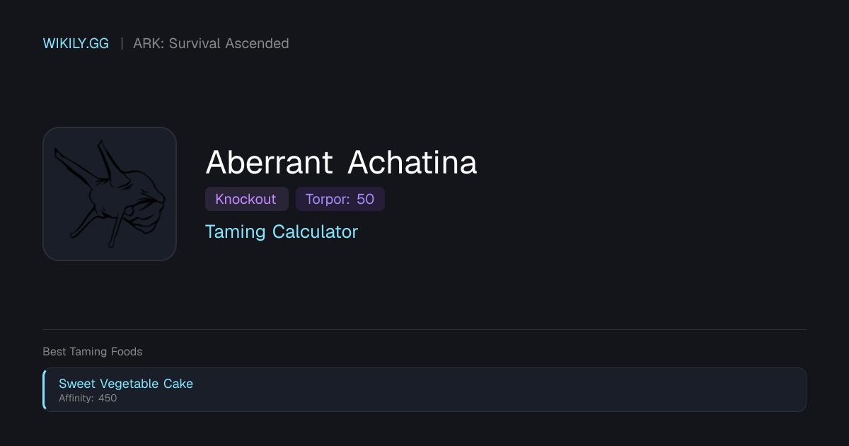Aberrant Achatina 驯服计算器 - ARK: Survival Ascended