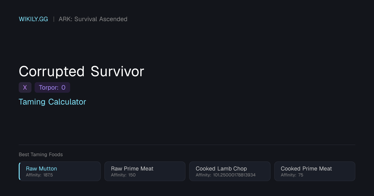 Corrupted Survivor 驯服计算器 - ARK: Survival Ascended