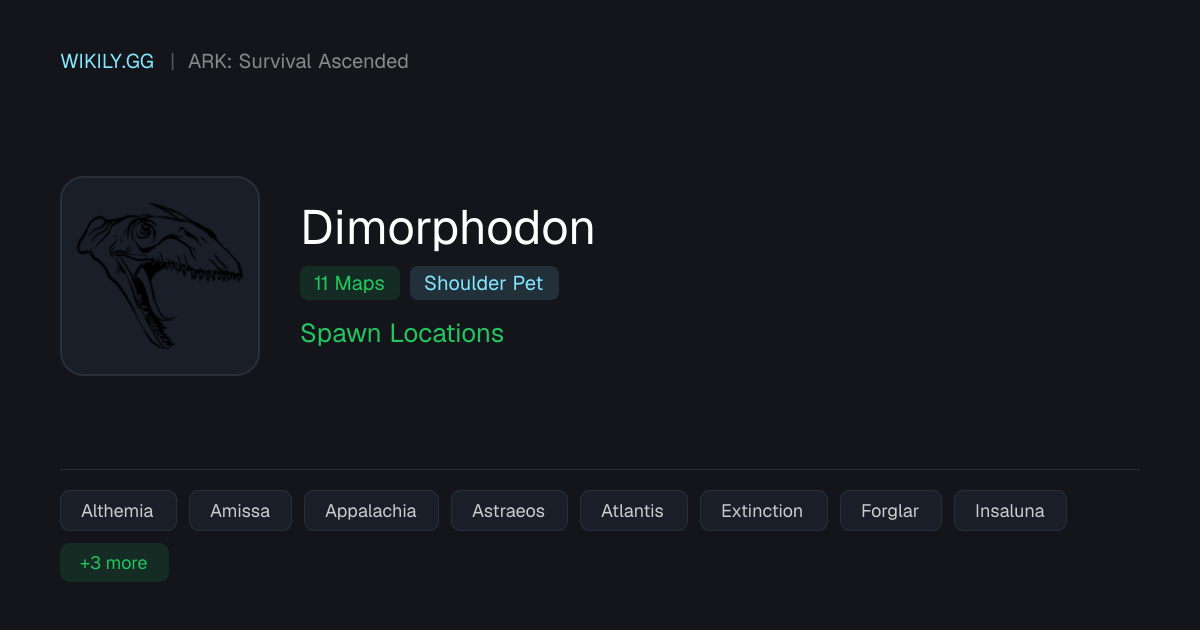 Dimorphodon 出现位置 - ARK: Survival Ascended