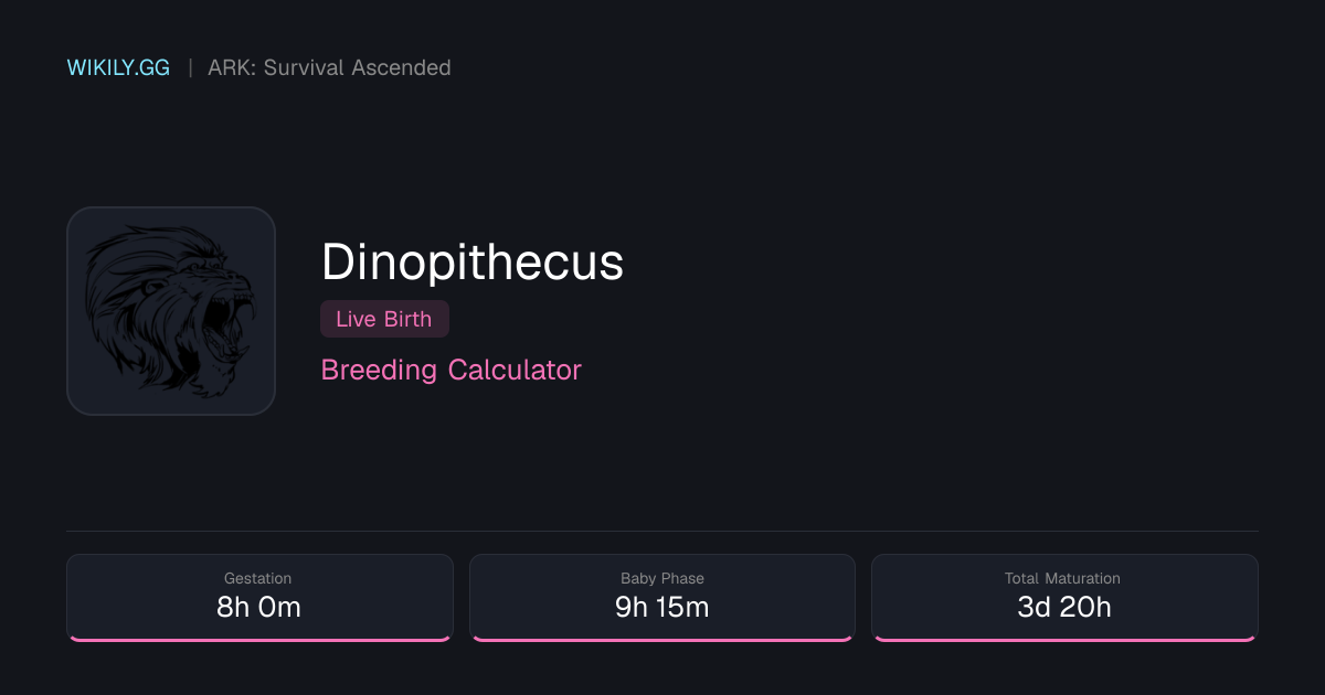Dinopithecus 配种计算器 - ARK: Survival Ascended