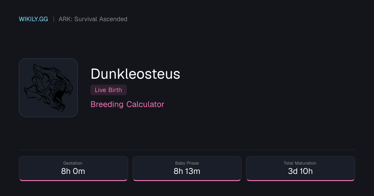 Dunkleosteus 配种计算器 - ARK: Survival Ascended