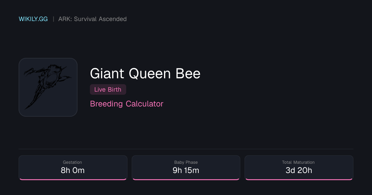 Giant Queen Bee 配种计算器 - ARK: Survival Ascended