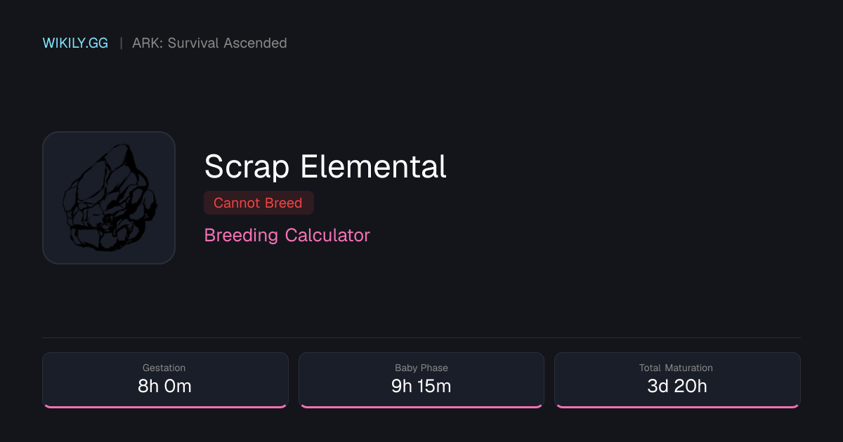 Scrap Elemental 配种计算器 - ARK: Survival Ascended