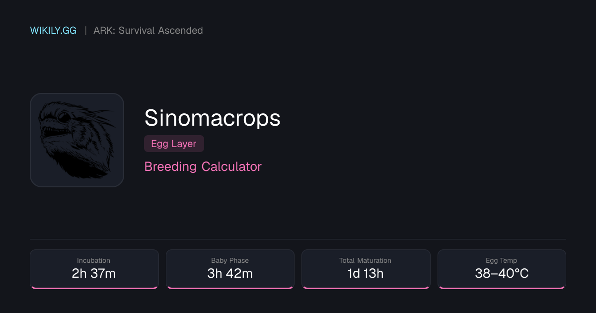 Sinomacrops 配种计算器 - ARK: Survival Ascended