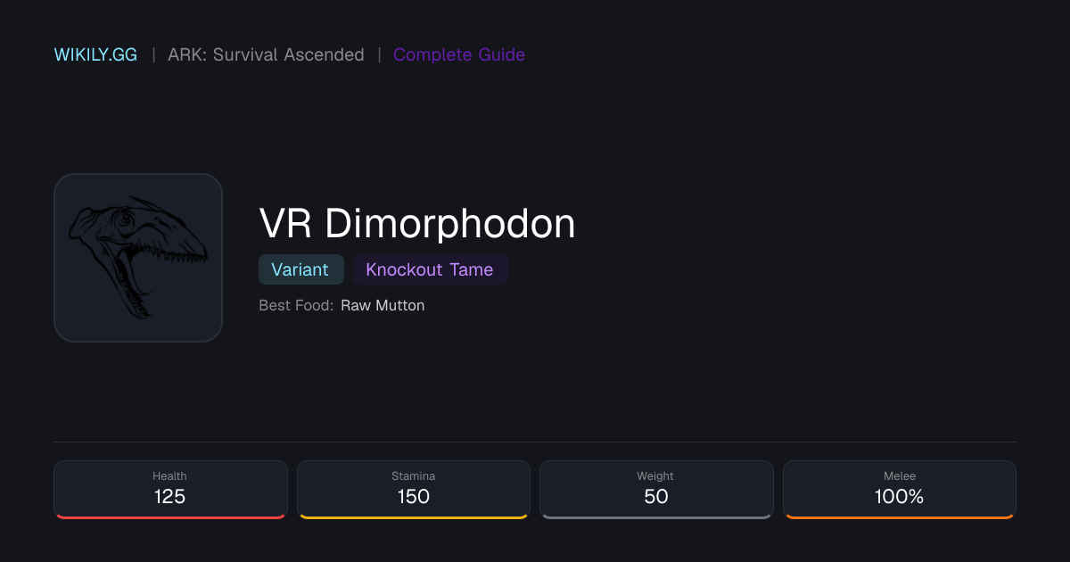 VR Dimorphodon 驯服、繁殖与刷新位置 - ARK: Survival Ascended
