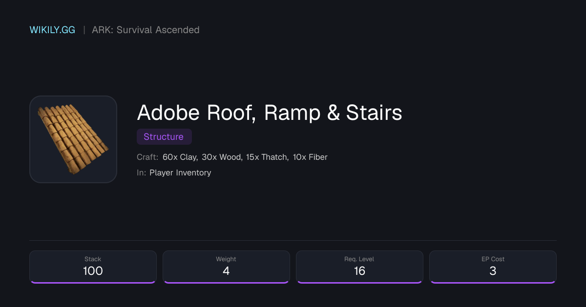 Adobe Roof, Ramp & Stairs - ARK: Survival Ascended