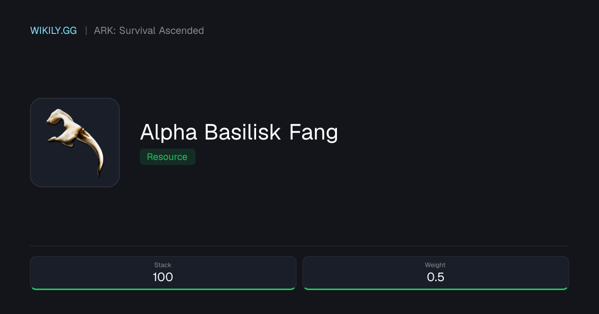 Alpha Basilisk Fang - ARK: Survival Ascended