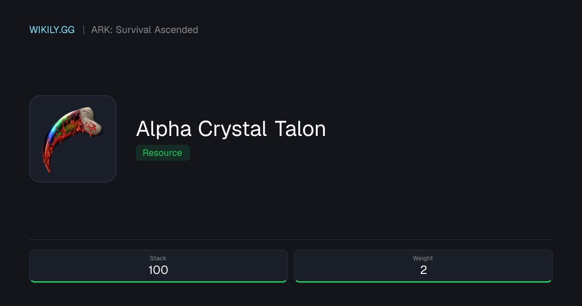 Alpha Crystal Talon - ARK: Survival Ascended