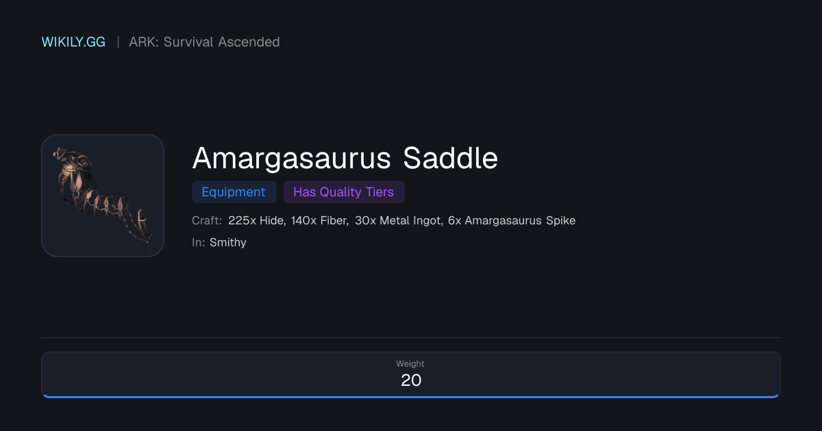 Amargasaurus Saddle - ARK: Survival Ascended