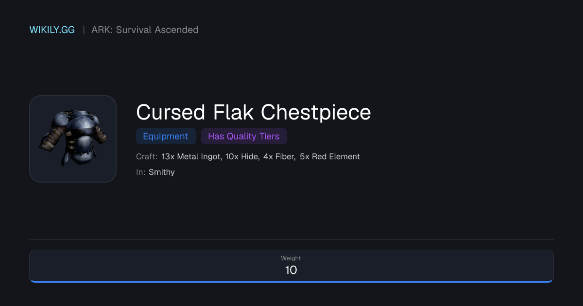 Cursed Flak Chestpiece - ARK: Survival Ascended