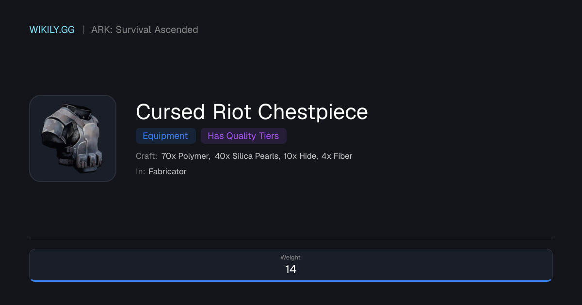 Cursed Riot Chestpiece - ARK: Survival Ascended