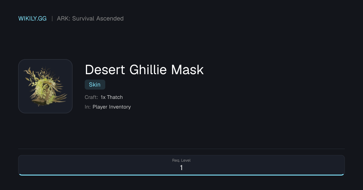 Desert Ghillie Mask - ARK: Survival Ascended