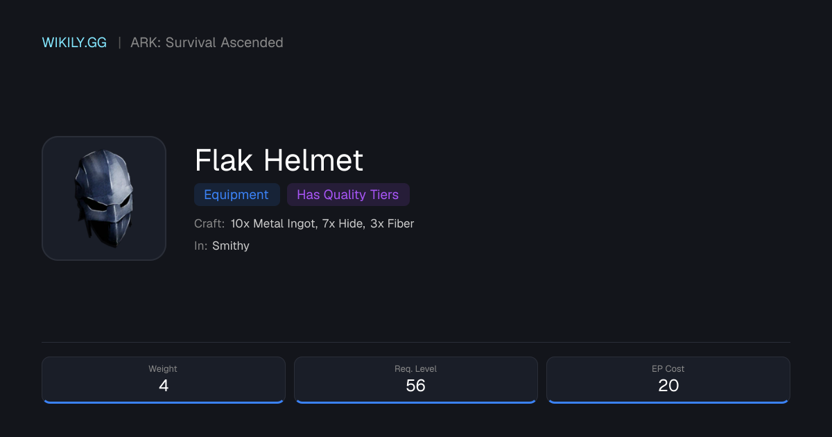 Flak Helmet - ARK: Survival Ascended