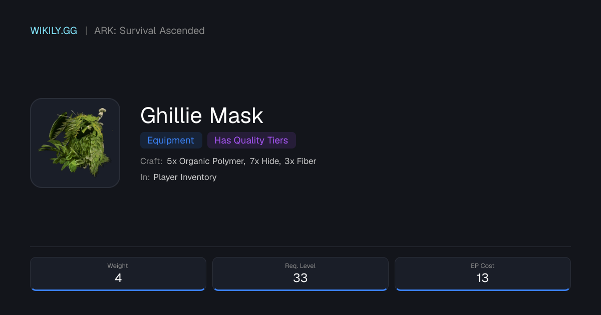 Ghillie Mask - ARK: Survival Ascended