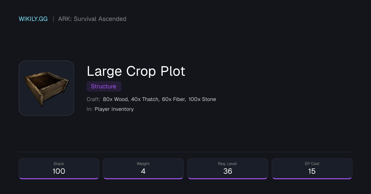 Large Crop Plot - ARK: Survival Ascended