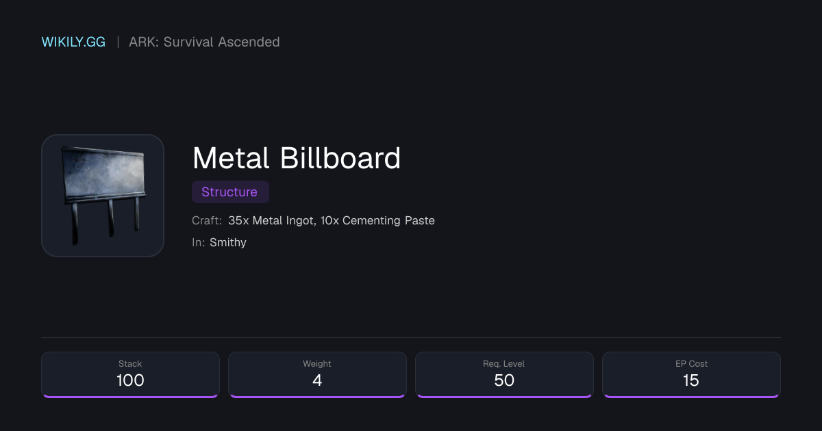 Metal Billboard - ARK: Survival Ascended