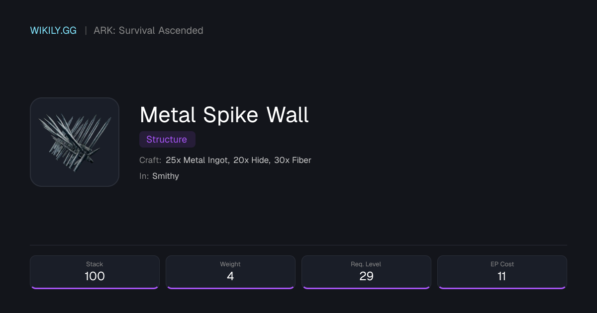 Metal Spike Wall - ARK: Survival Ascended