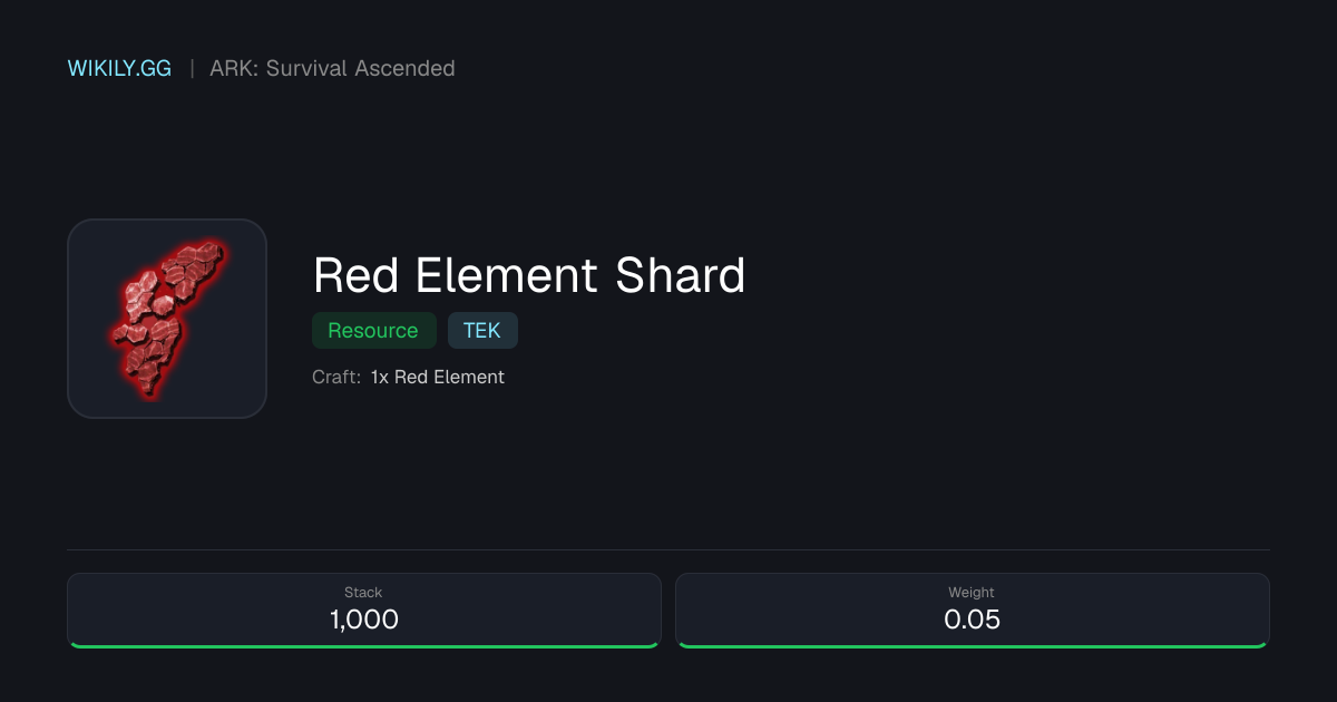 Red Element Shard - ARK: Survival Ascended