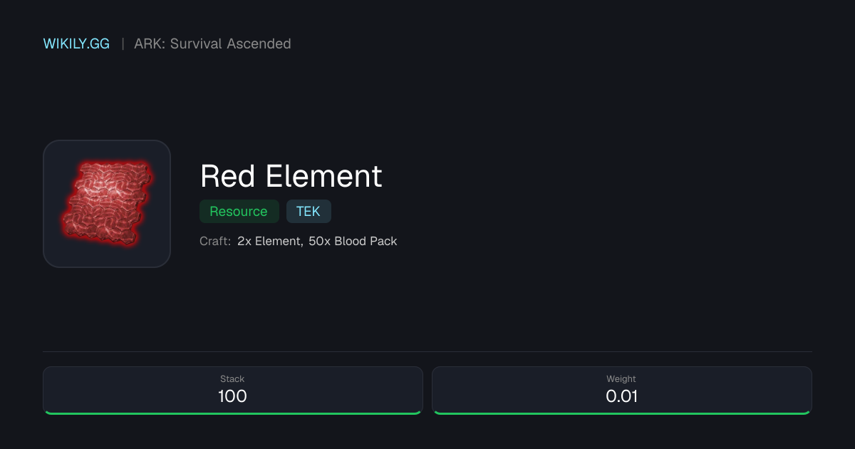 Red Element - ARK: Survival Ascended