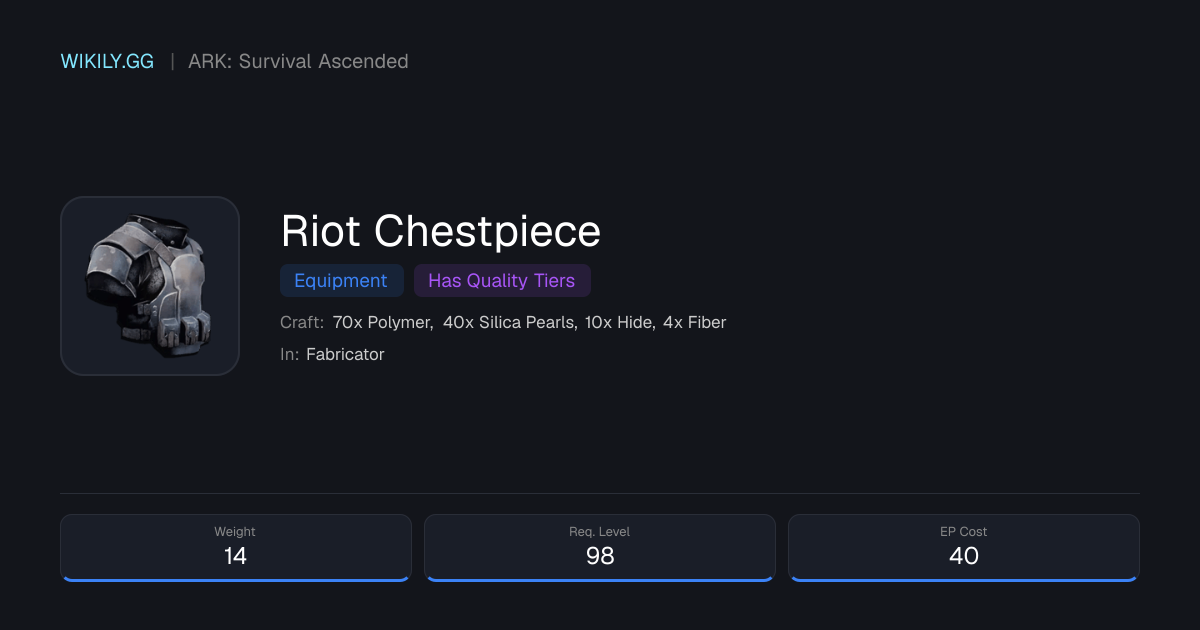 Riot Chestpiece - ARK: Survival Ascended