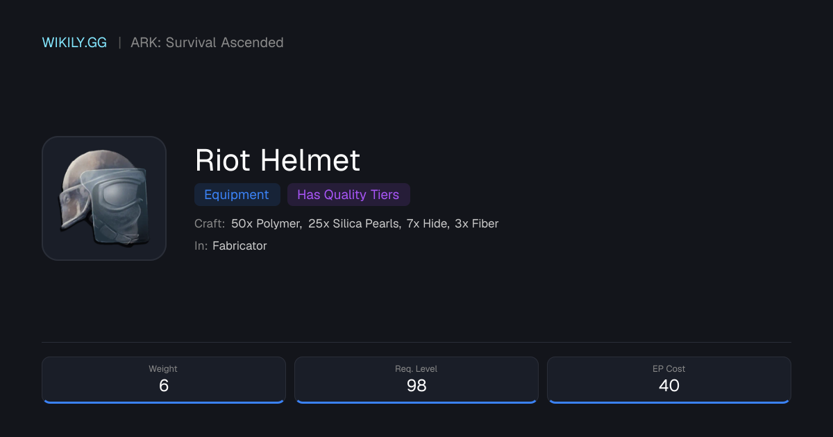 Riot Helmet - ARK: Survival Ascended