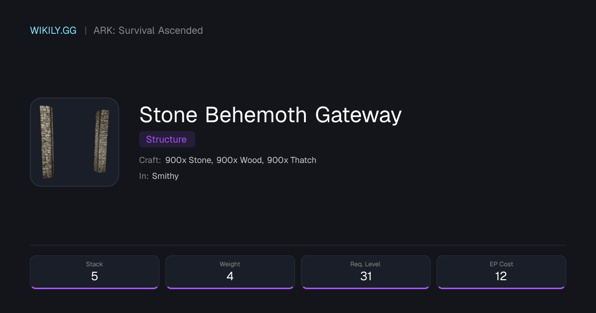 Stone Behemoth Gateway - ARK: Survival Ascended