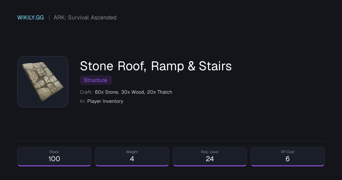 Stone Roof, Ramp & Stairs - ARK: Survival Ascended