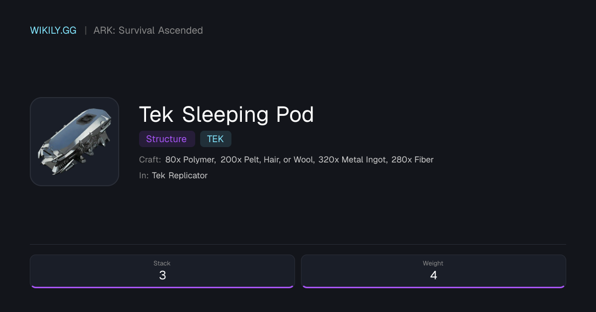 Tek Sleeping Pod - ARK: Survival Ascended